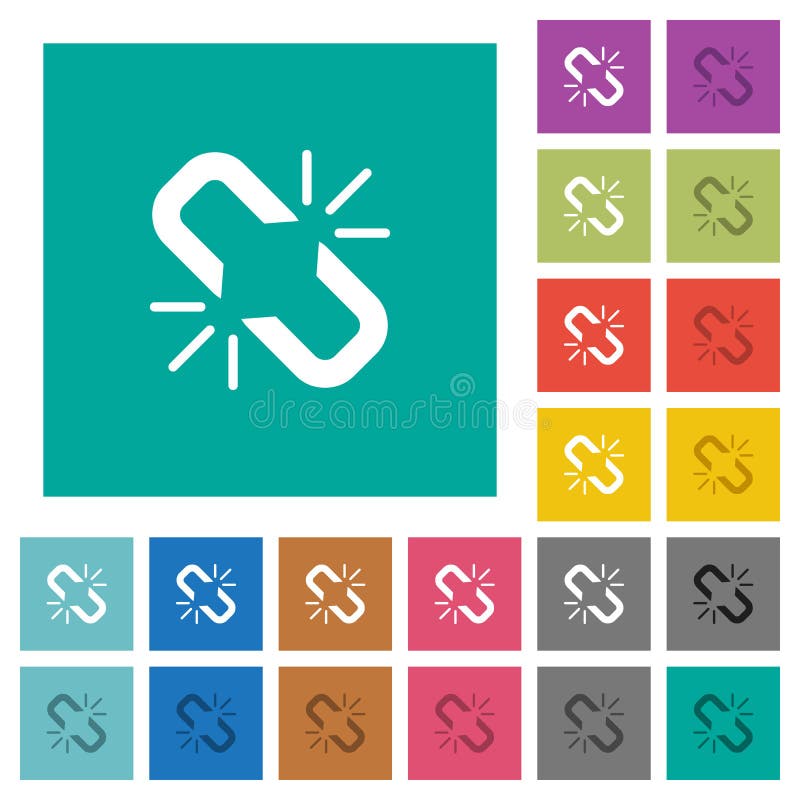 Unlink Square Flat Multi Colored Icons Stock Vector - Illustration of ...