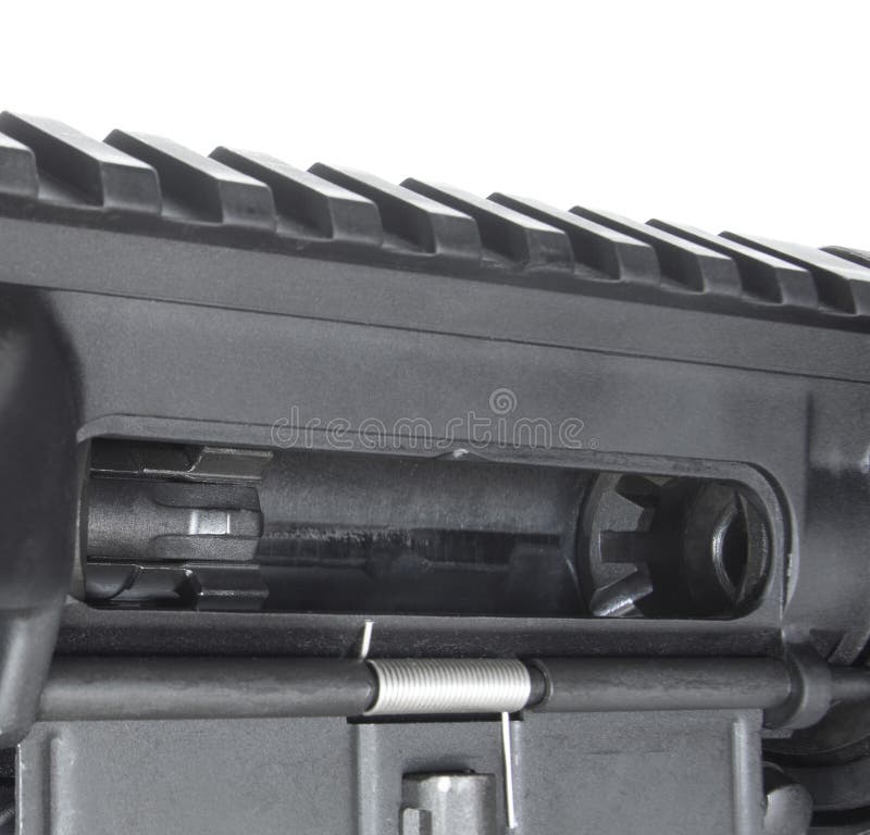 Empty Chamber Flag in an AR-15 Stock Photo - Image of plastic, yellow ...