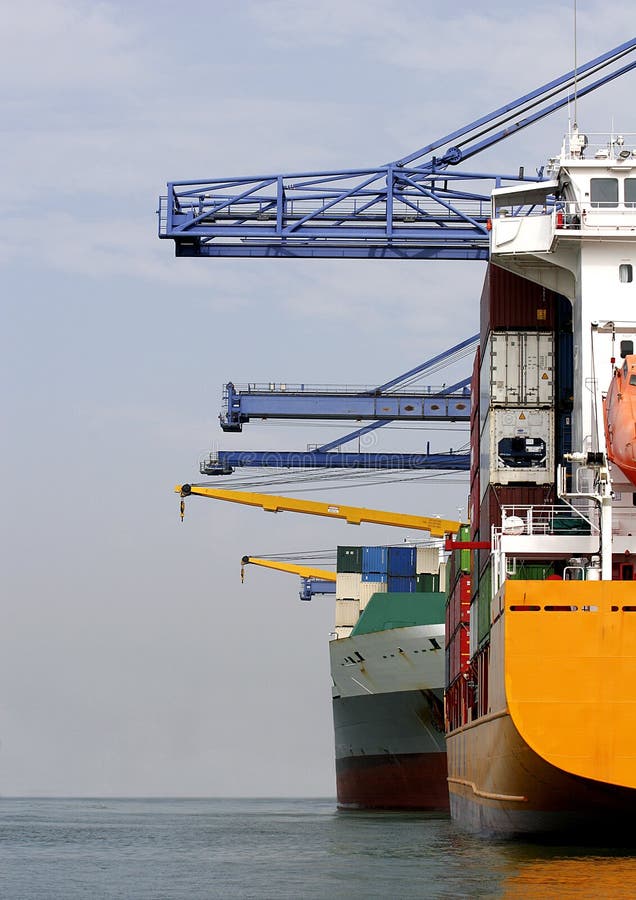 Unloading stock image. Image of trade, port, dockside - 21840449