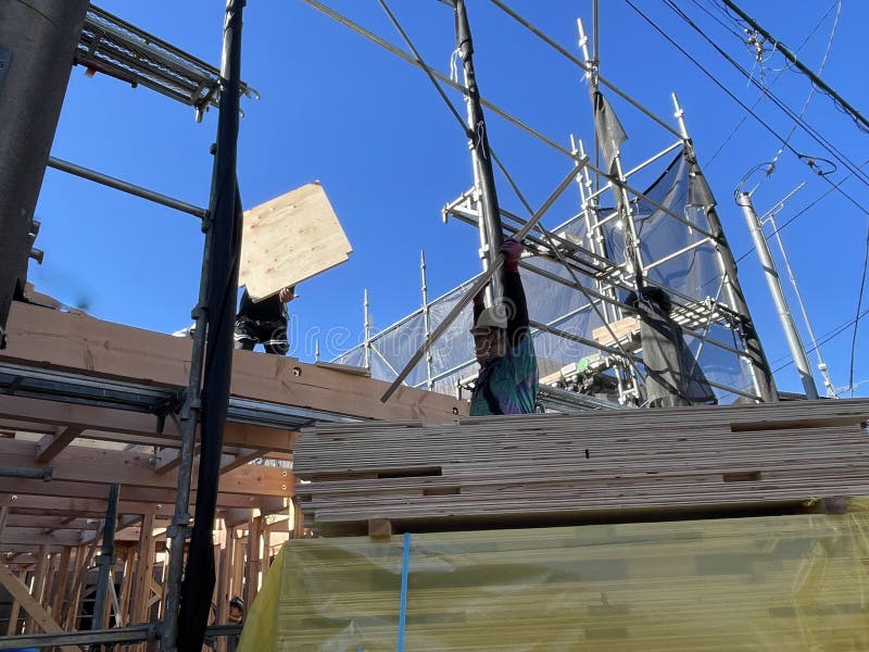Unloading Building Materials at the Construction Site of a New House in ...