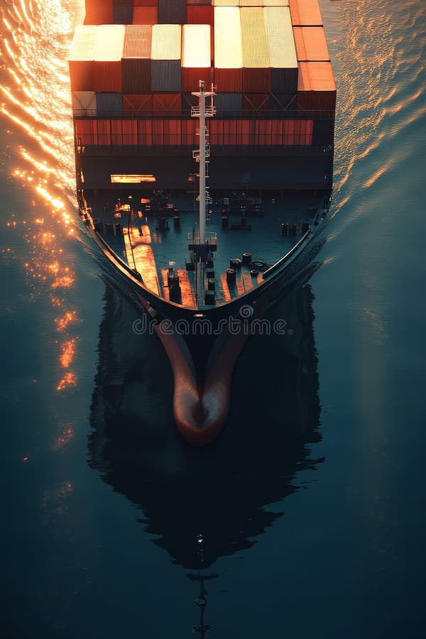 Unloading Cargo at Sea Port Stock Illustration - Illustration of port ...