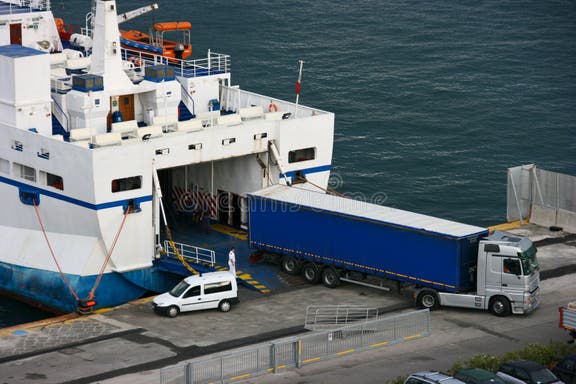 Unloading Cargo from the Ship Stock Photo - Image of shipping, freight ...