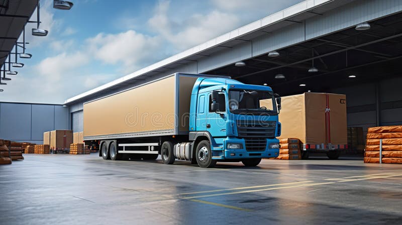 Unloading Cargo Truck at Warehouse Building for Smooth Operations ...