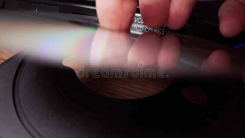 Unloading Compact Disc from the DVD Player Stock Video - Video of ...