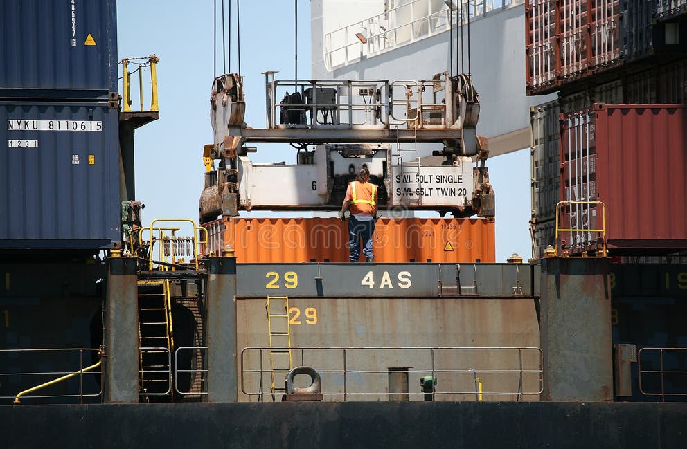 Unloading Crates stock image. Image of harbour, delivery - 888571