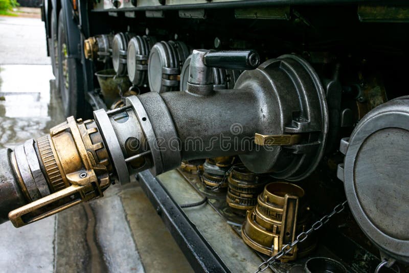 Unloading of fuels stock photo. Image of equipment, station - 205361804