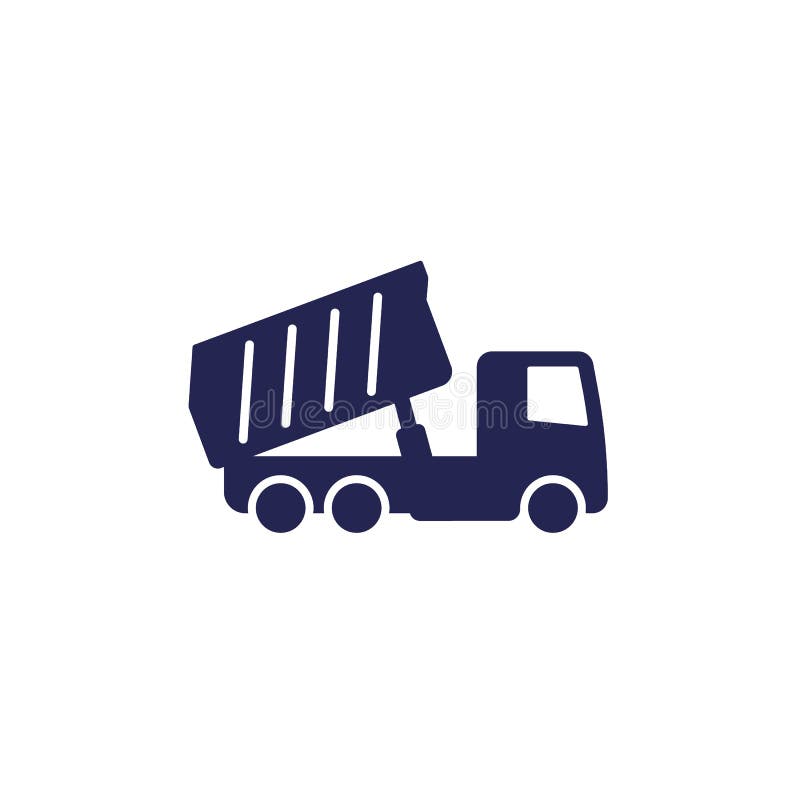 Unloading Tipper Truck Icon on White Stock Vector - Illustration of ...