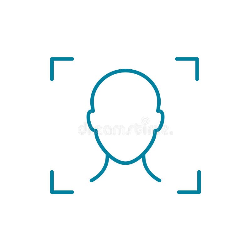 Face ID. Scanning Face Line Icon. Face Recognition. Biometrics Concept ...