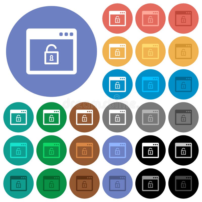 Unlock Application Round Flat Multi Colored Icons Stock Vector ... Unlock Application Round Flat Multi Colored Icons Stock Vector ...