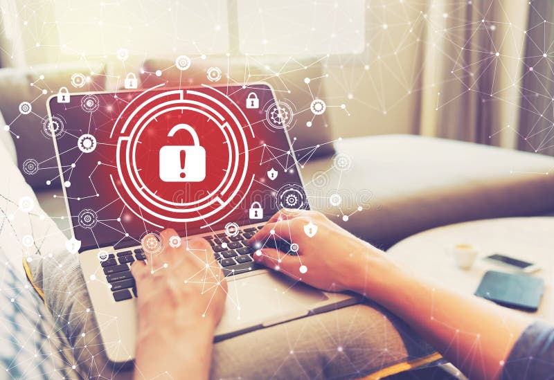 Unlock Concept with Person Using Laptop Computer Stock Photo - Image of ...