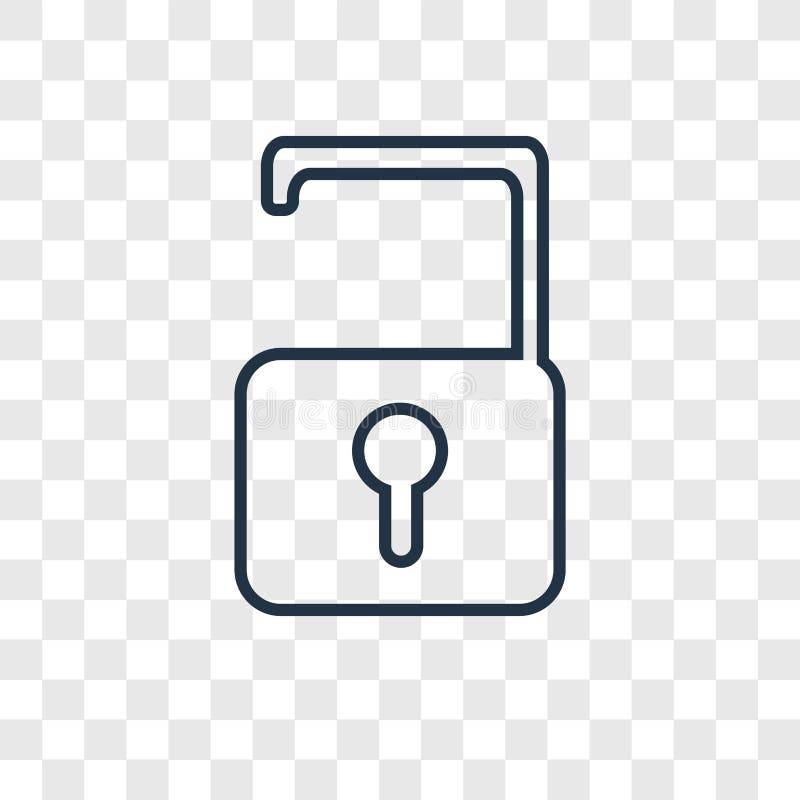 Unlock Concept Vector Linear Icon Isolated on Transparent Background ...