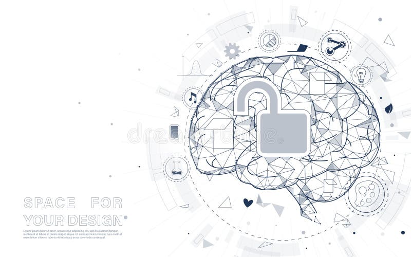 Creative Brain Idea Concept of the Human Brain. Vector Illustration ...