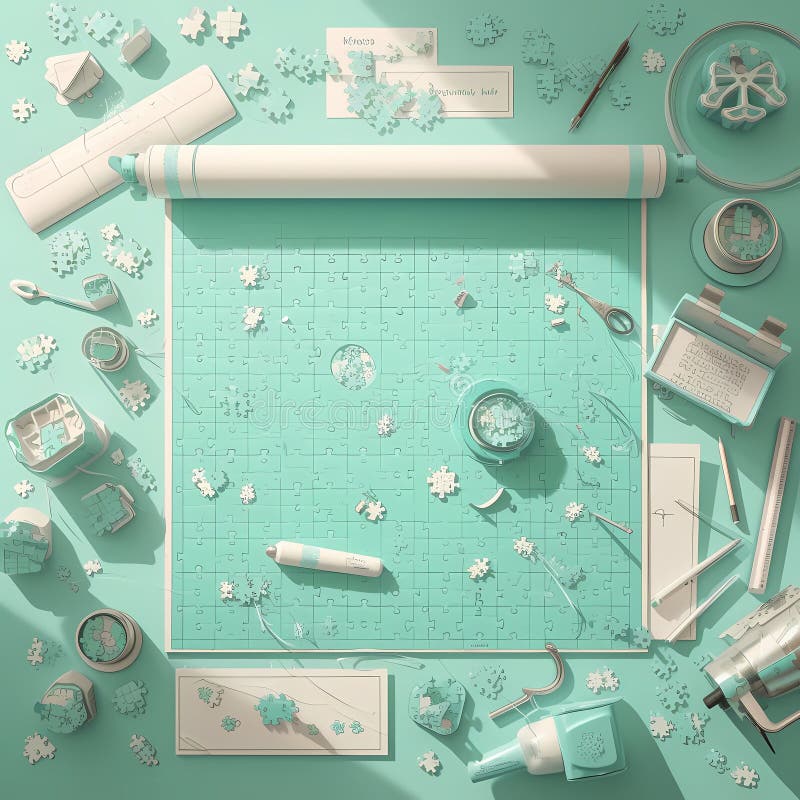 Unlock Creativity - Puzzle Design Studio Stock Illustration ...