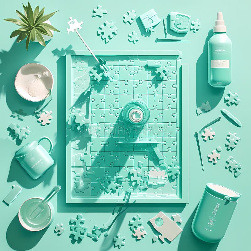 Unlock Creativity: a Puzzle Designer S Studio Stock Illustration ...