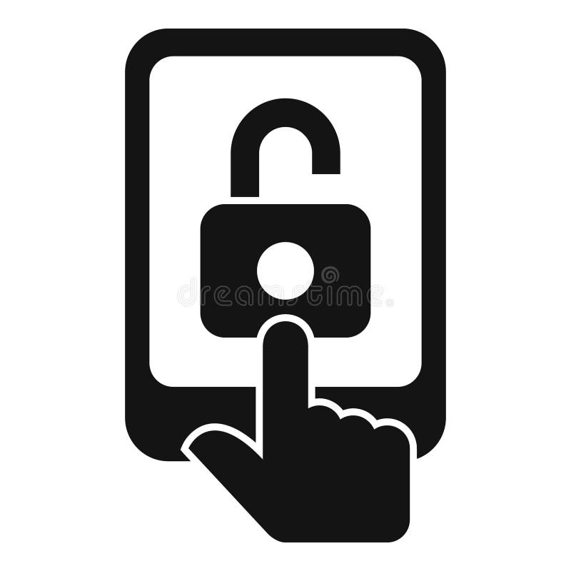 Unlock Device Registration Icon Simple Vector. Code Device Data Stock ...