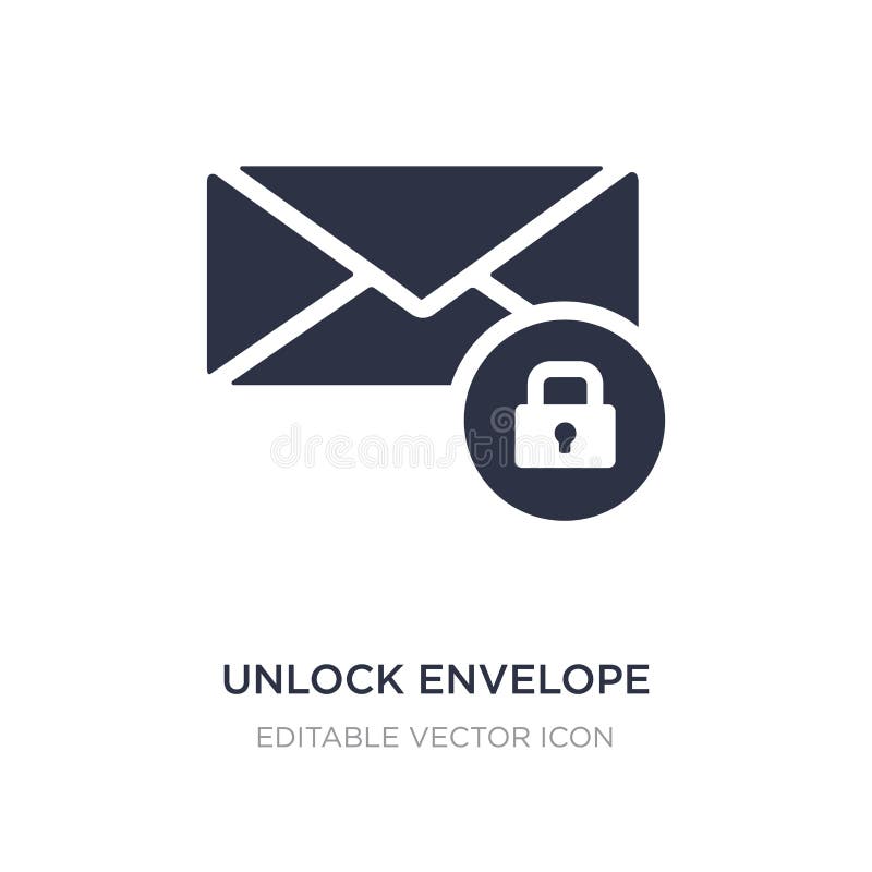 Unlock Envelope Icon on White Background. Simple Element Illustration ...
