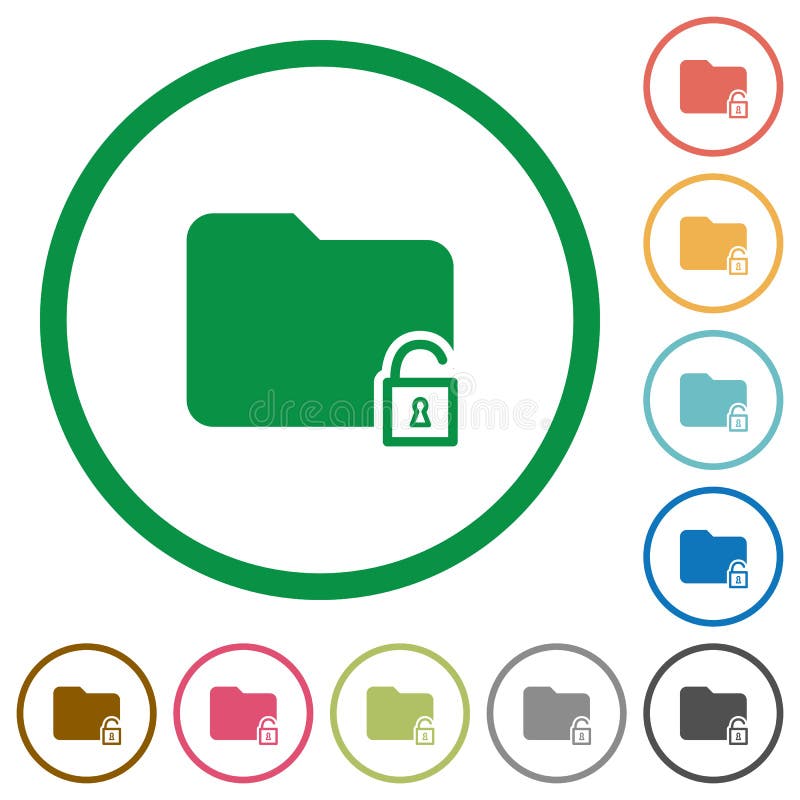 Unlock Folder Secure Data File Document Lock Key Flat Vector 3d Stock ...