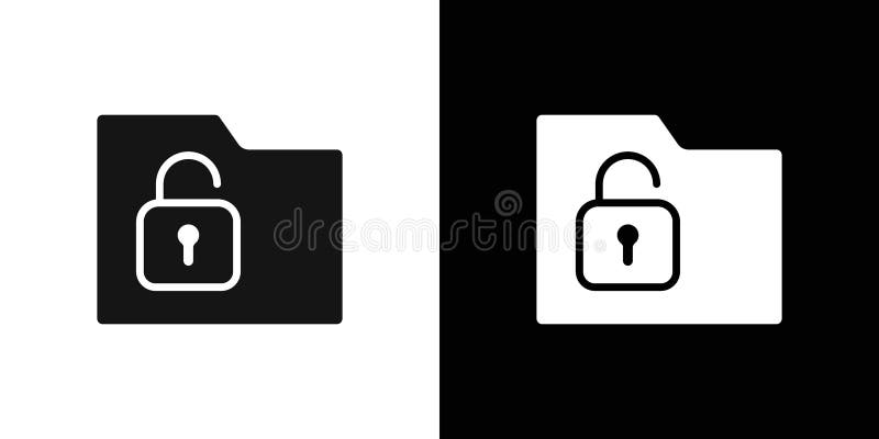 Unlock Folder Icon Flat Fill Set Collection Stock Vector - Illustration ...
