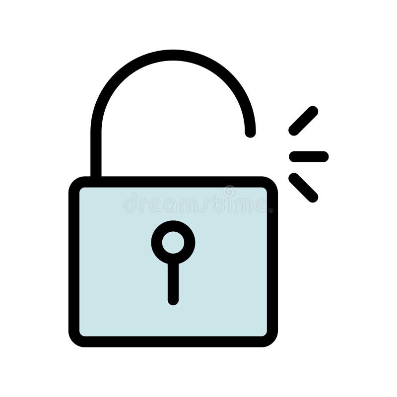 Unlock Icon Accessible Design in Flat Line Color Style Stock Vector ...