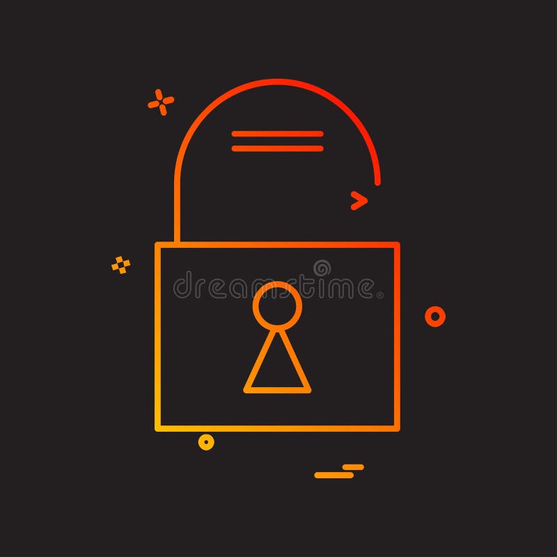Unlock icon design vector stock vector. Illustration of black - 132414187