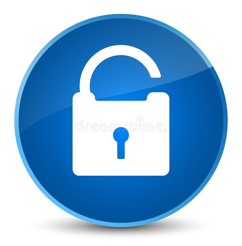 Unlock Icon Elegant Blue Round Button Stock Illustration - Illustration ...