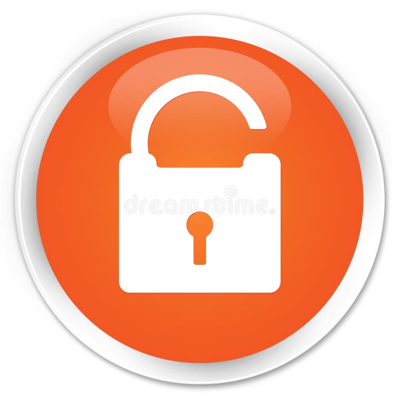 Unlock Icon Premium Orange Round Button Stock Illustration ...