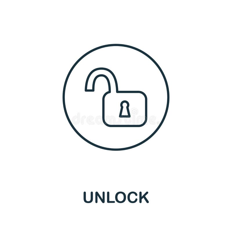 Unlock Icon. Simple Element from Internet Security Collection. Creative ...