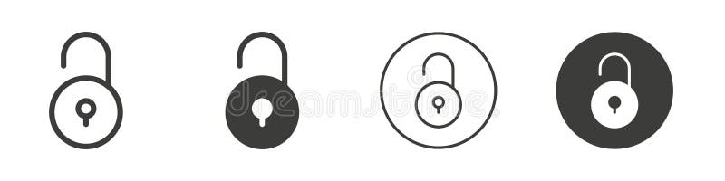 Unlock Icon Simple Outline Vector Logo Stock Vector - Illustration of ...