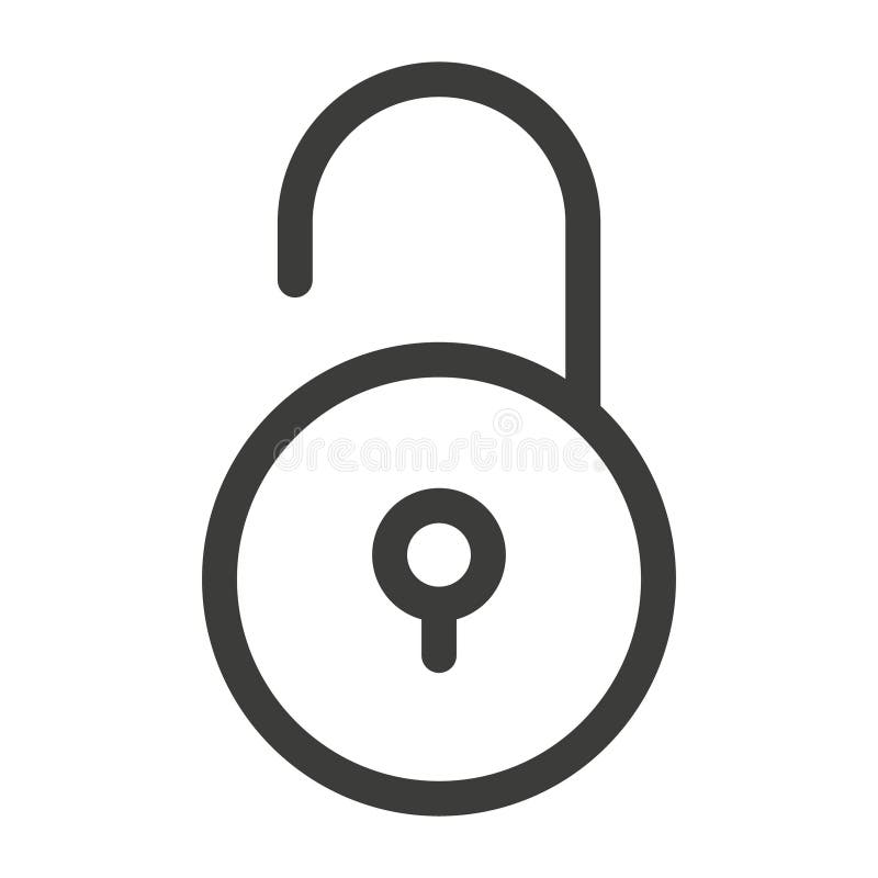 Unlock Icon Simple Outline Vector Logo Stock Vector - Illustration of ...