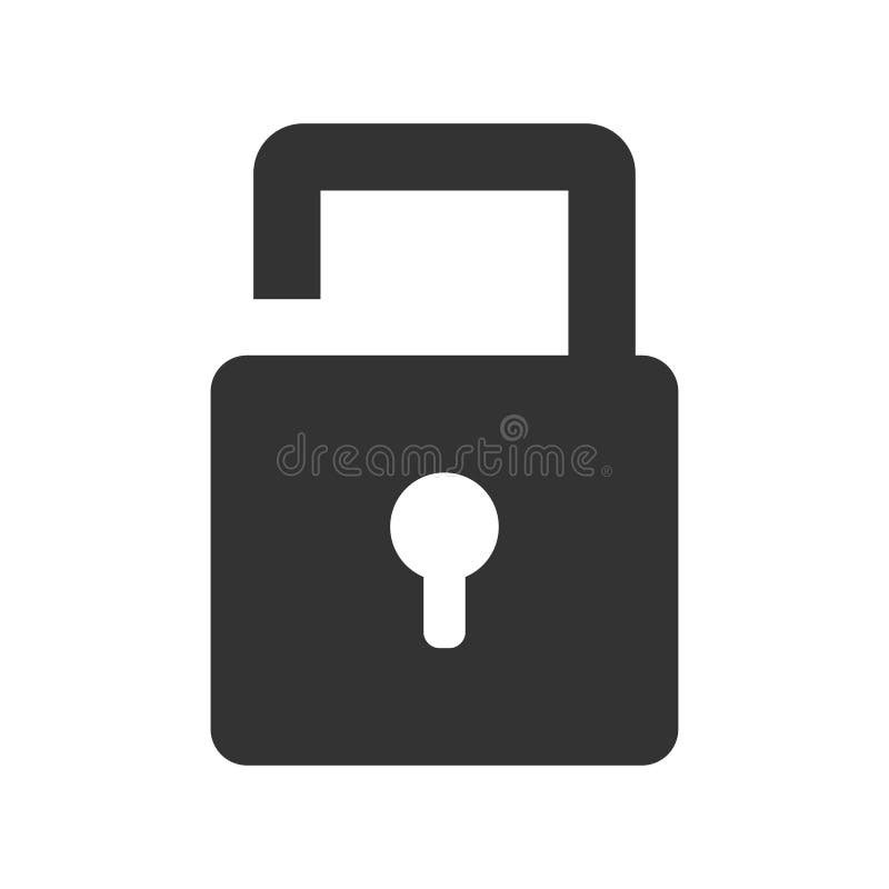 Unlock, lock icon stock vector. Illustration of icon - 174927822