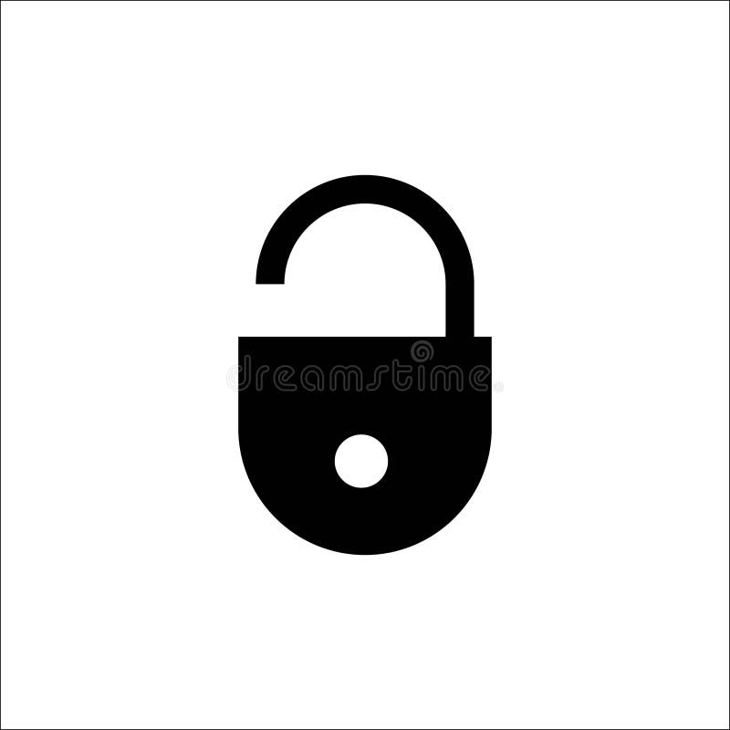 Unlock Icon Solid Vector Template Stock Vector - Illustration of white ...