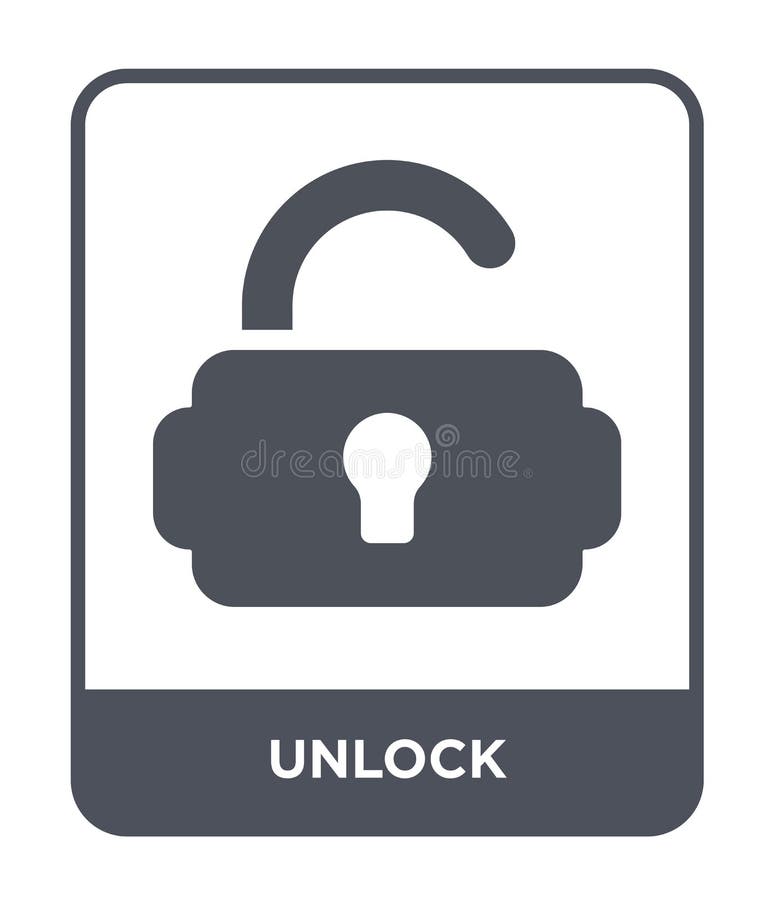 Unlock Padlock Icon in Trendy Design Style. Unlock Padlock Icon ...