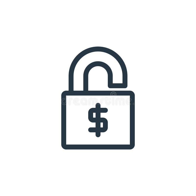 Unlock Icon Vector from Finance Concept. Thin Line Illustration of ...