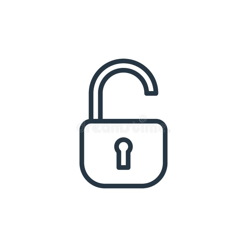 Unlock Icon Vector from User Interface Concept. Thin Line Illustration ...
