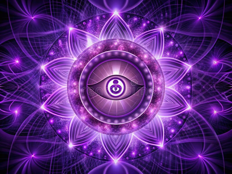 Purple Third Eye Chakra Stock Illustrations – 257 Purple Third Eye ...