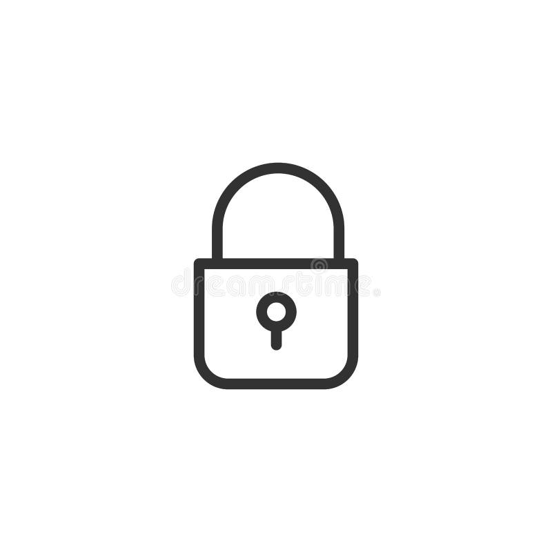 Unlock Line Icon Design stock illustration. Illustration of minimalist ...