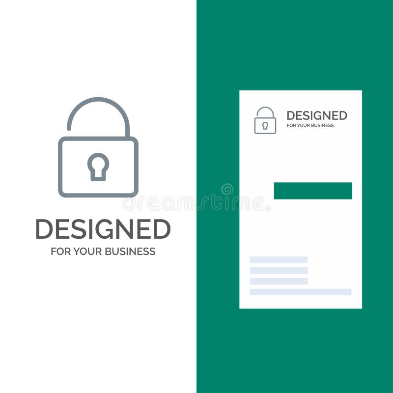 Unlock, Lock, Security Grey Logo Design and Business Card Template ...