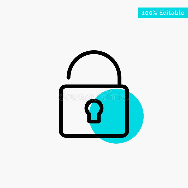 Unlock, Lock, Security Turquoise Highlight Circle Point Vector Icon ...