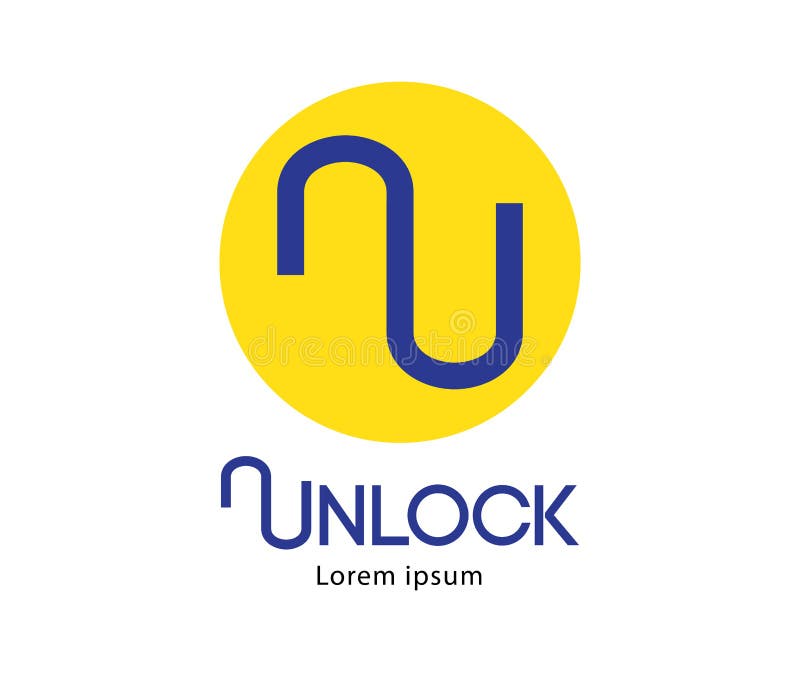 Unlock Logo Design stock illustration. Illustration of isolated - 84946508