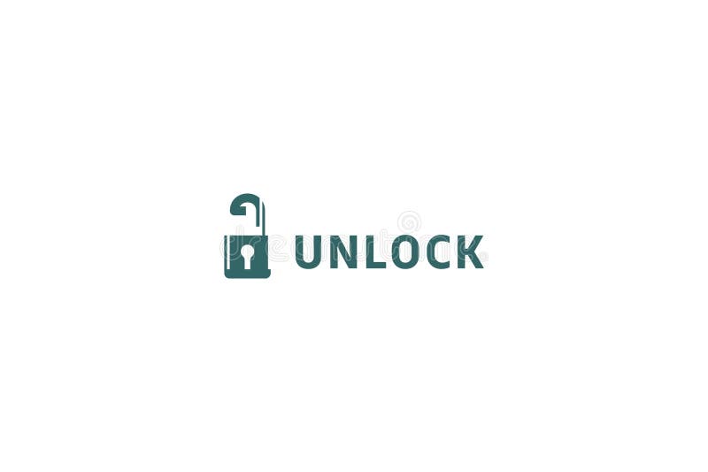 Unlock logo design stock vector. Illustration of editable - 350758532