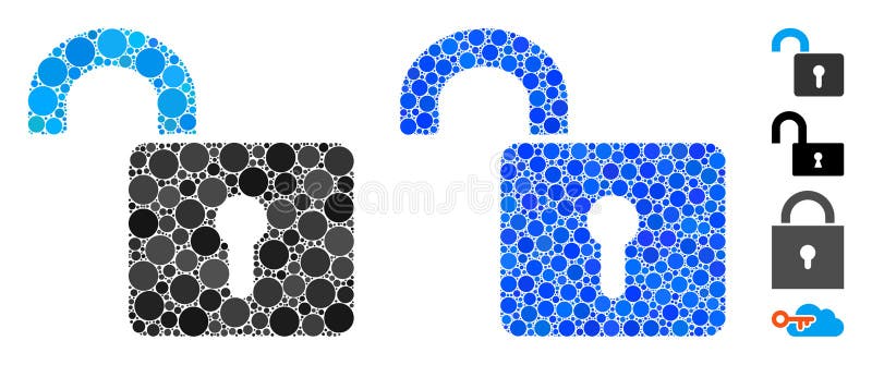 Unlock Mosaic Icon of Round Dots Stock Illustration - Illustration of ...