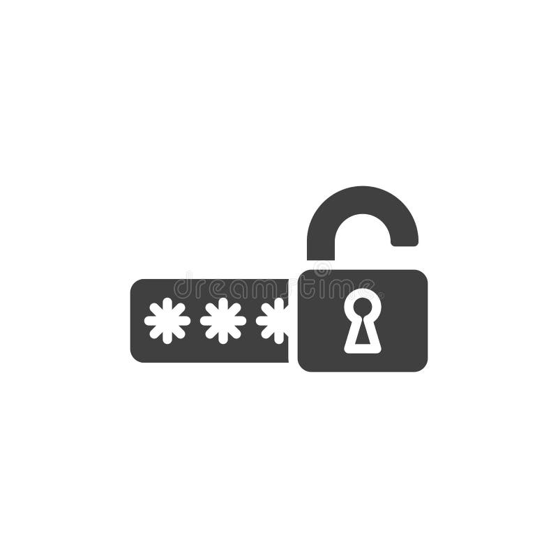 Unlock Password Vector Icon Stock Vector - Illustration of vector ...