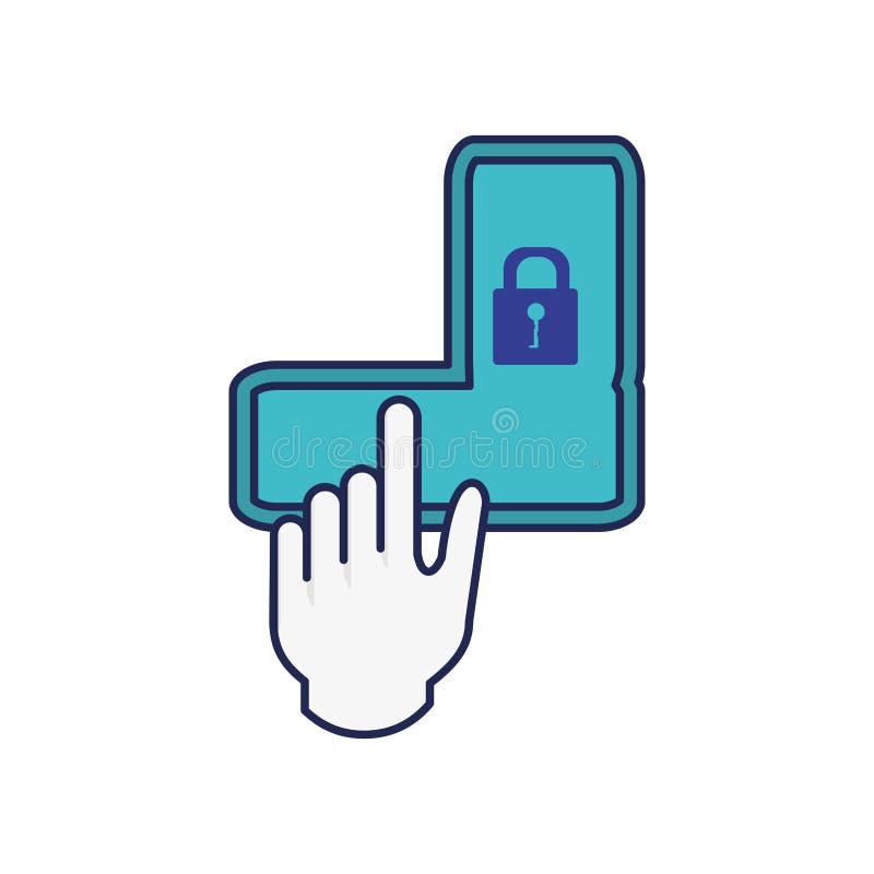 Unlock pattern with hand stock vector. Illustration of icon - 141687429