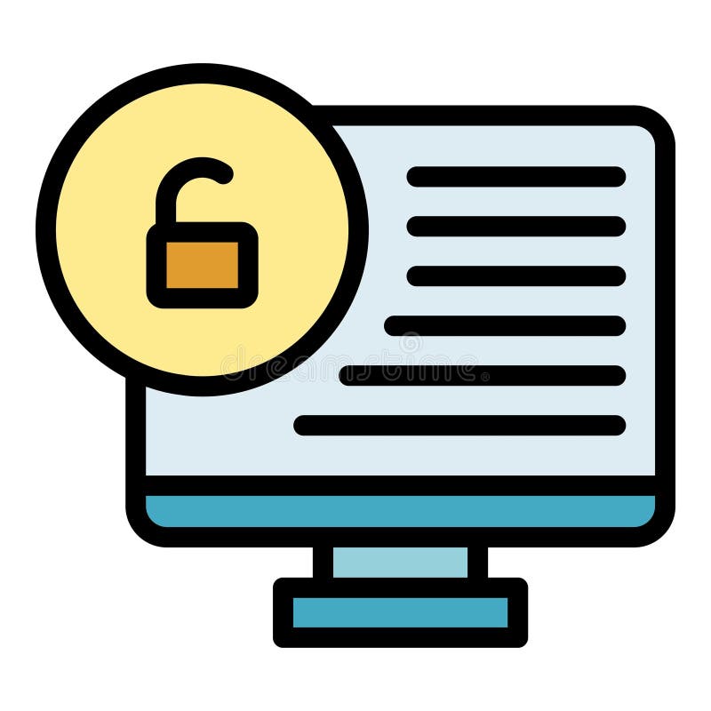 Unlock pc icon vector flat stock vector. Illustration of step - 285622005