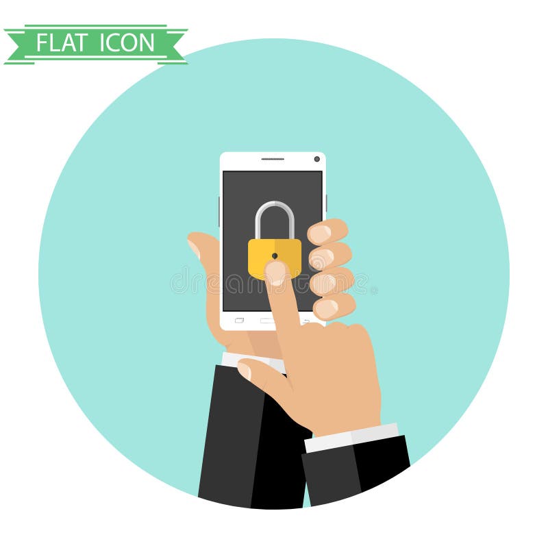 Unlock the phone stock vector. Illustration of identification - 88890628