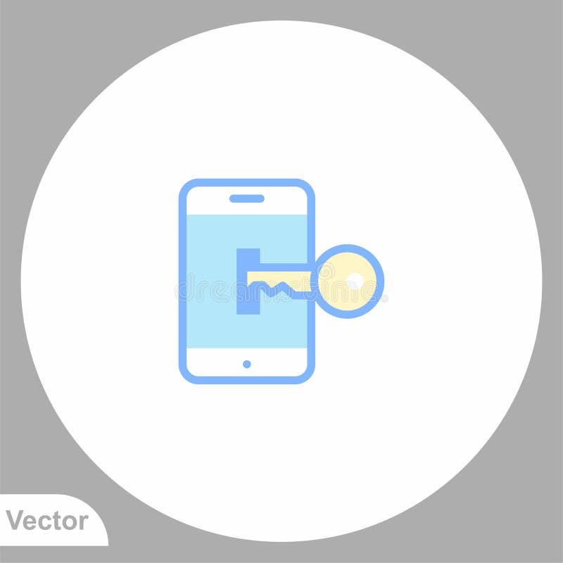Unlock Phone Vector Icon Sign Symbol Stock Vector - Illustration of ...