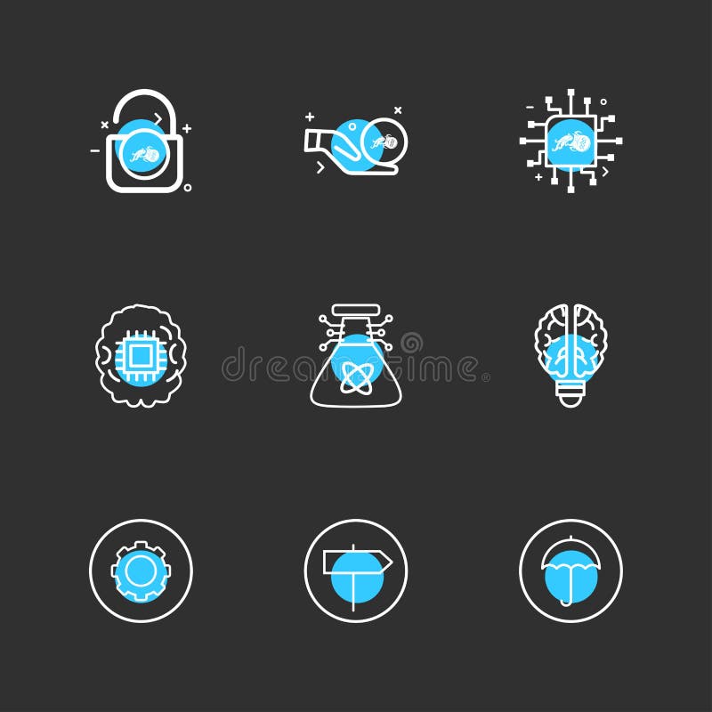 Flat Unlock Brain Icon Stock Illustrations – 193 Flat Unlock Brain Icon ...