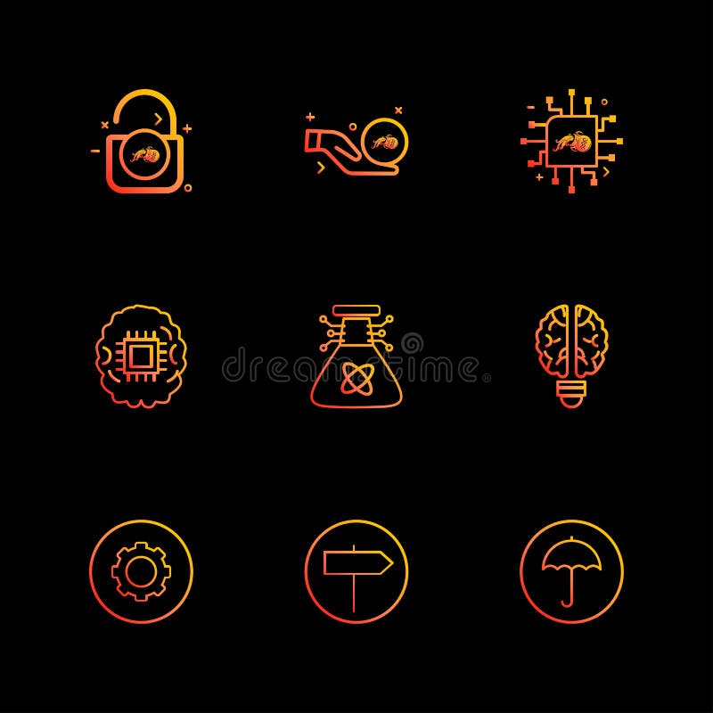Flat Unlock Brain Icon Stock Illustrations – 193 Flat Unlock Brain Icon ...