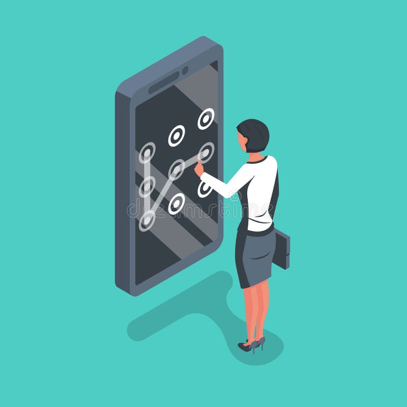 Unlock Screen. Smartphone Screen. Vector Flat. Stock Vector ...