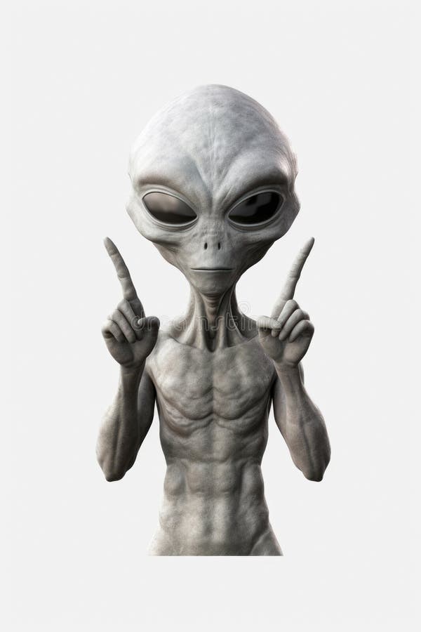 Cosmic Communication: Gray Alien Showing Finger Gestures Stock ...